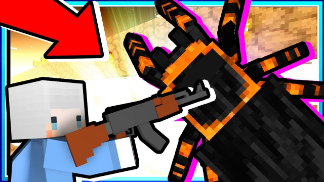 我的世界 魔法枪械打造一把汤姆森冲锋枪 尝试打大蜘蛛