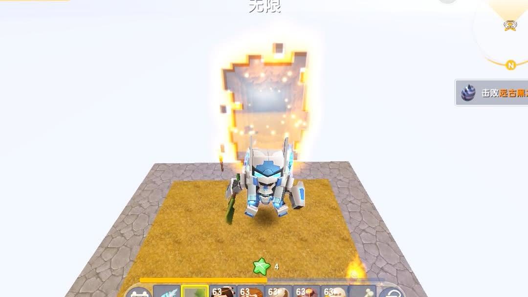 迷你世界:一个方块的生存去了太空打不了石巨人!气的半仙要炸图