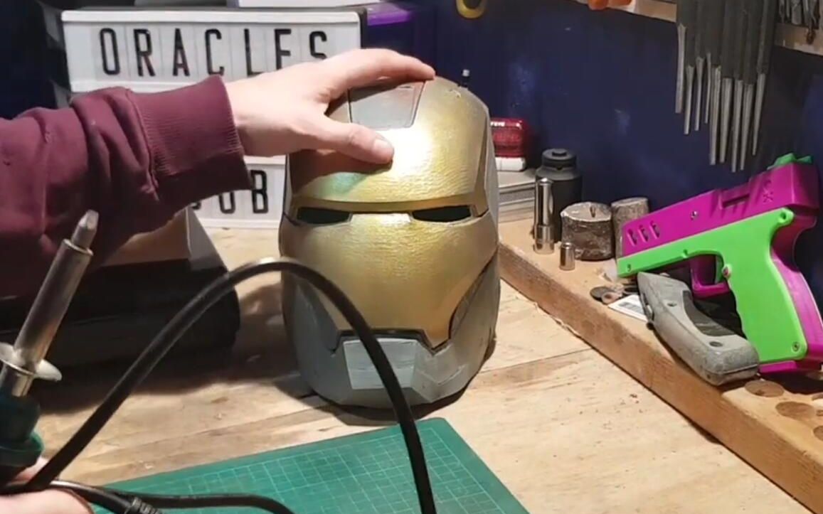 经过神之手改造的3D钢铁侠头盔,高精度复原