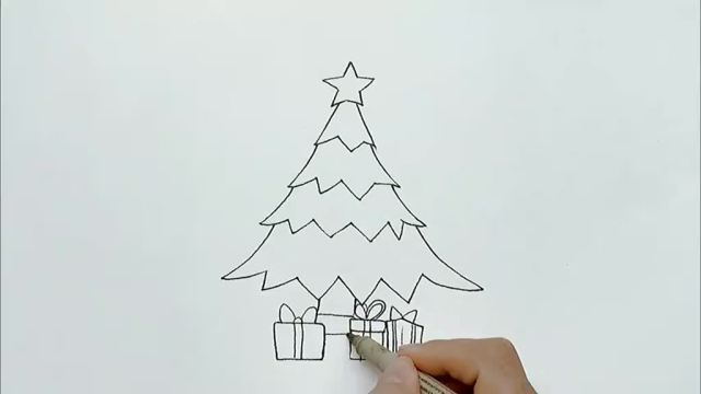 怎样画一棵圣诞树?