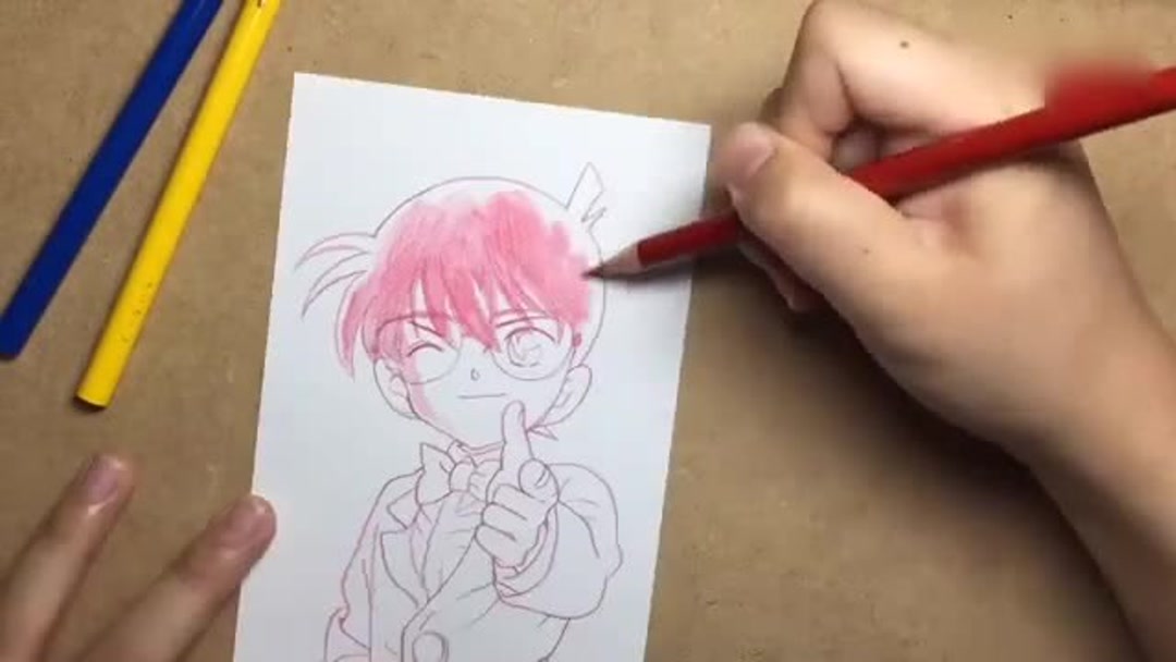 名侦探柯南彩铅画手绘教程