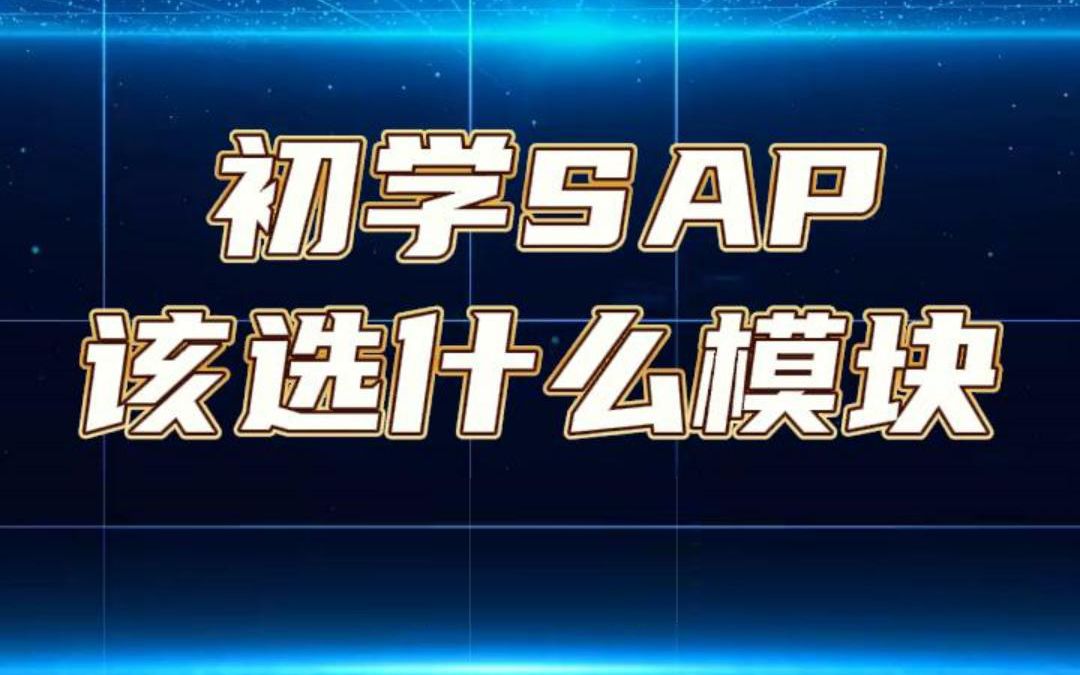 初学SAP该选什么模块