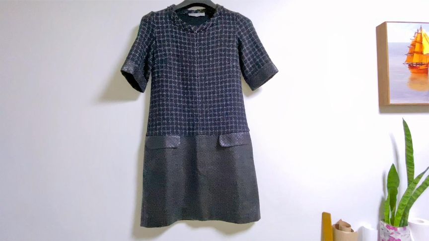 不喜欢搭配裙子的仿皮面料?老裁缝给裙子换新颜,比原来更好看