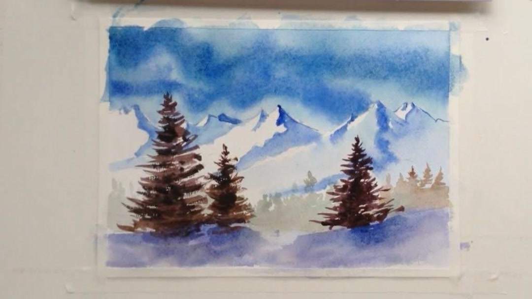 水彩雪景的画法