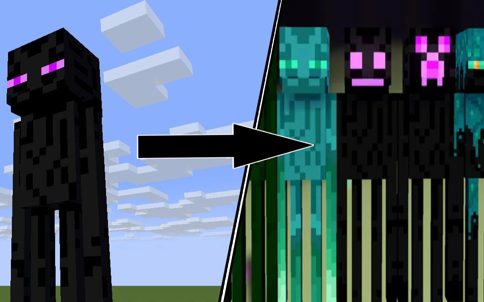 末影人进化了?各式各样的末影人有的甚至还会发光【我的世界】