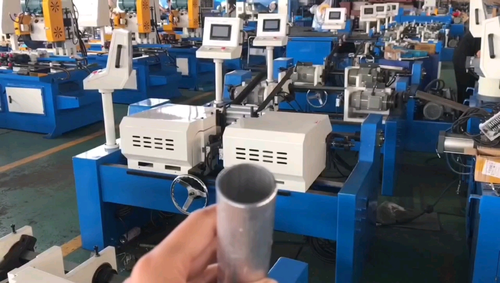 托料式全自动数控倒角机,管材端面双头倒角机