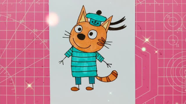 咪好一家简笔画系列:小猫咪布丁的画法
