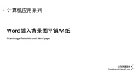 Word插入背景图平铺A4纸