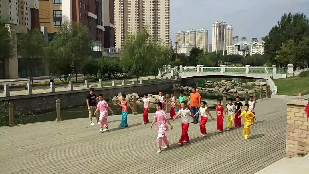 武术学校表演排练