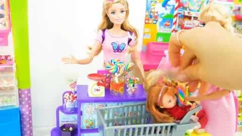 亲子早教动画:儿童卡通动画芭比娃娃超市购物玩具动画