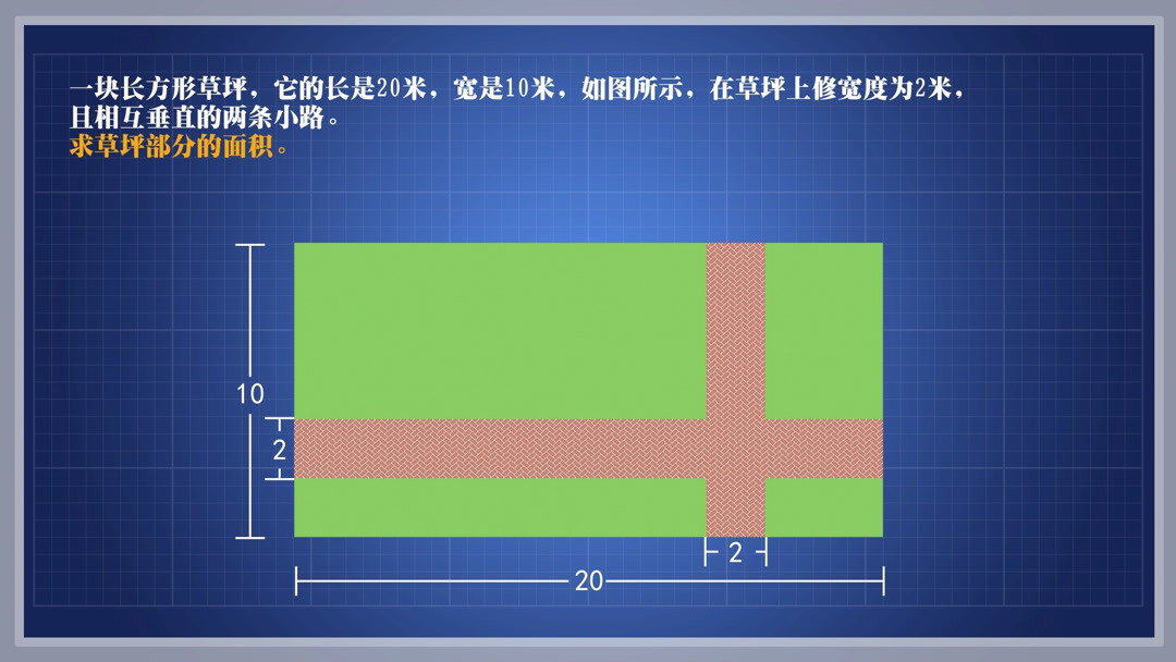 07——奥数几何动画趣解—面积问题(小路面积平移法)