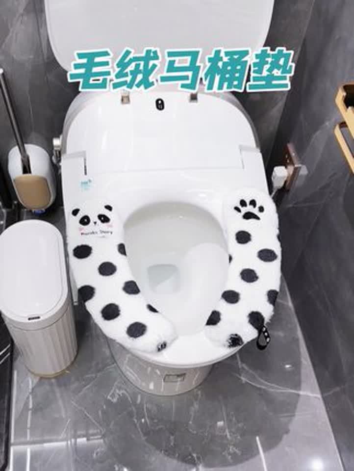 这个#马桶垫 可舒服了,毛茸茸的好暖和,安装简单还不挑马桶!#保暖又...