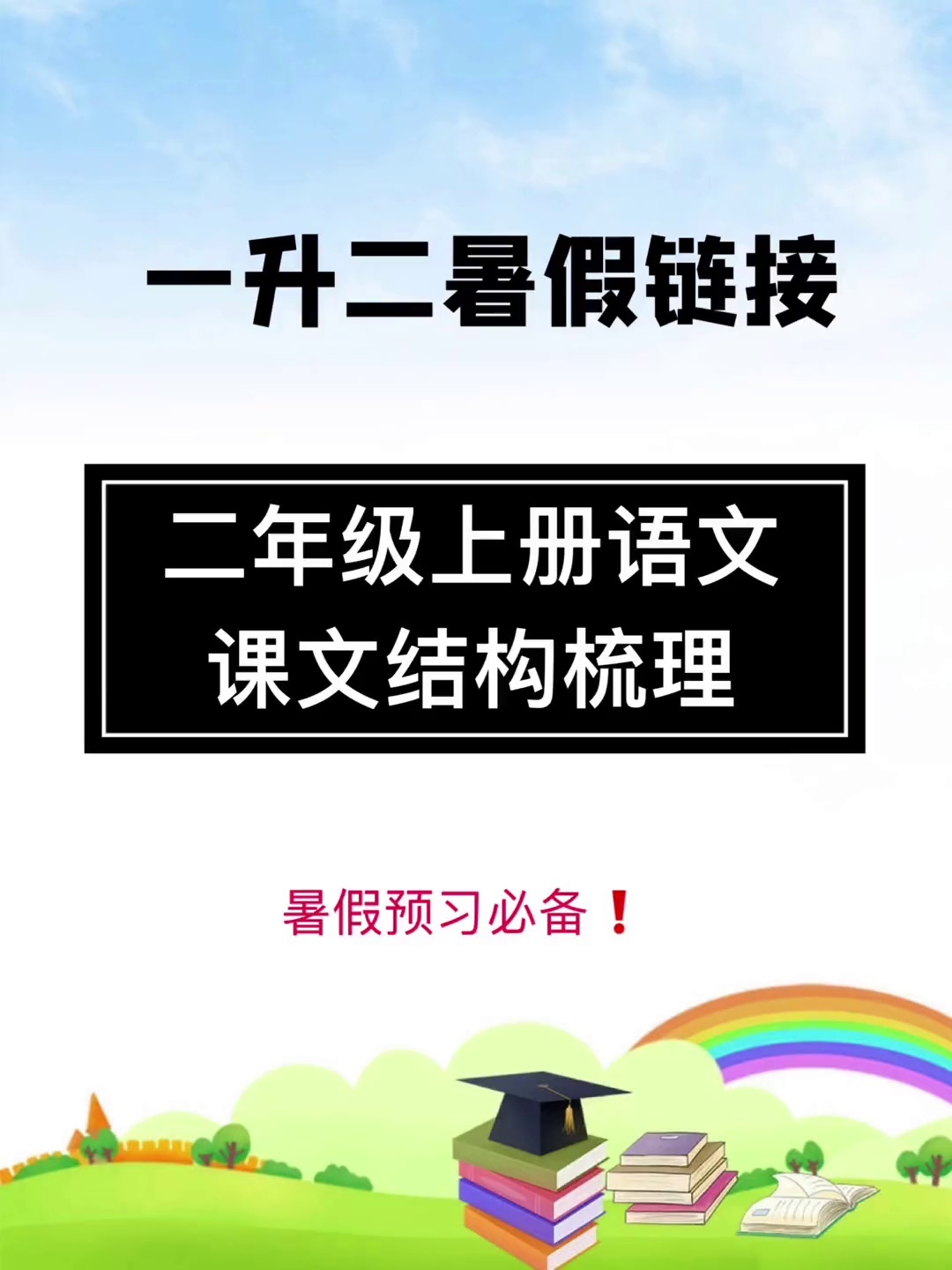 一升二年级暑假衔接,二年级上册语文每课课文结构梳理,给孩子打印一份