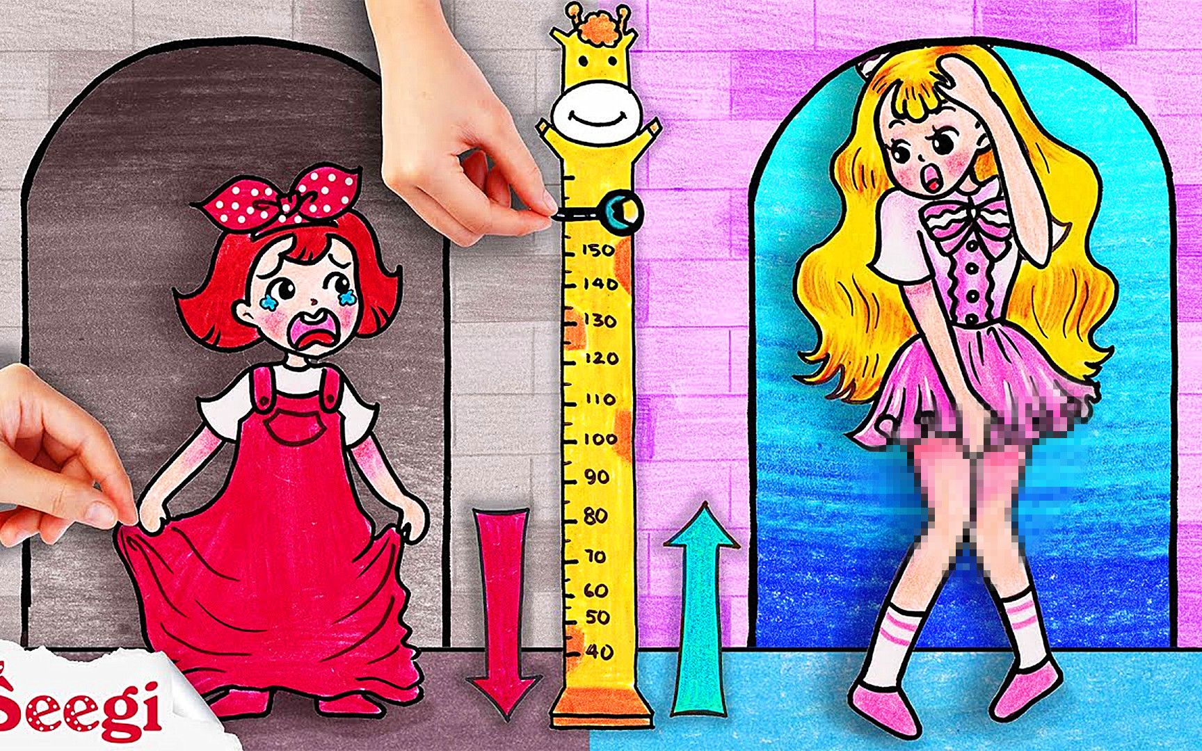 趣味定格动画:高个子女孩VS矮个子女孩,身高的烦恼你也有吗?