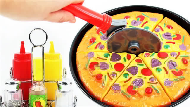 亲子英语-烤箱玩具烤面包制作蔬菜水果烤披萨