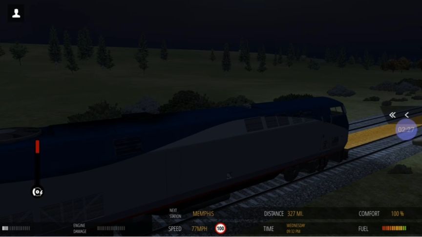 模拟火车2018:继续驾驶蓝灰色的内燃机车牵引8节客车厢去终点站