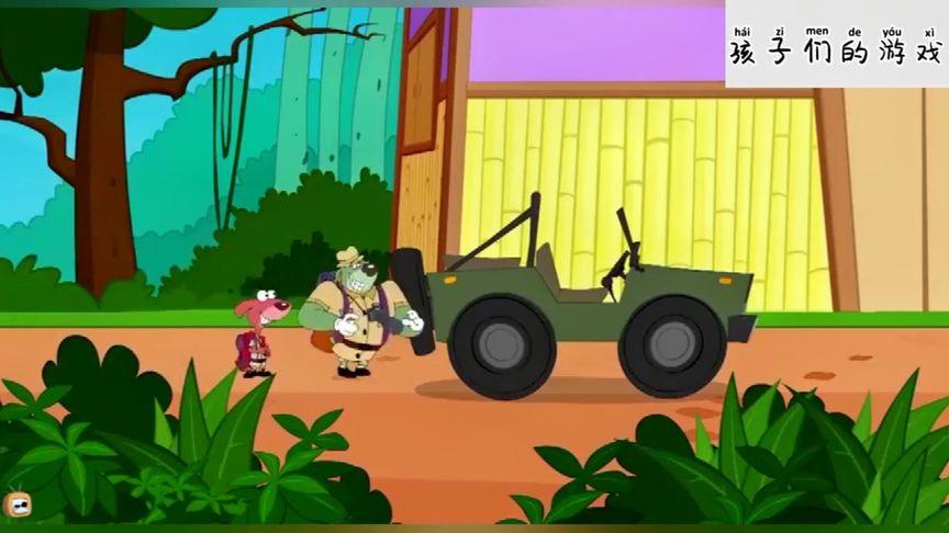 卡通动画_大狗和小狗去了野生动物园