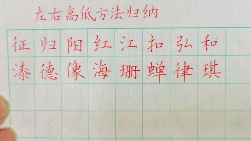 左右结构的字,左边和右边的高低如何确定,一则规律教会你
