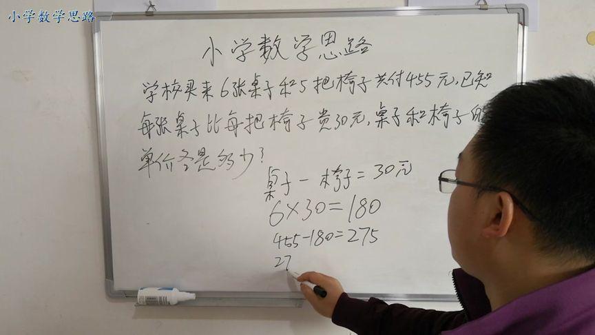 关于求桌子和椅子的单价的问题,这个方法方便快捷,学到就是赚到