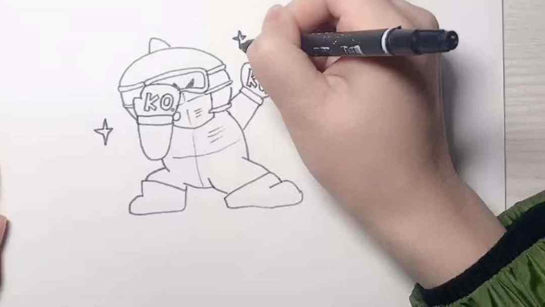 手绘防疫战士 致敬逆行者 卡通漫画形象