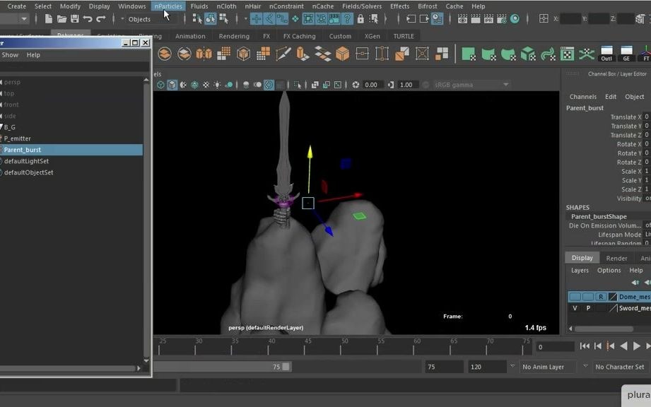 剑光动画maya流体粒子系统特效教程 Simulating a Fluid Driven ...