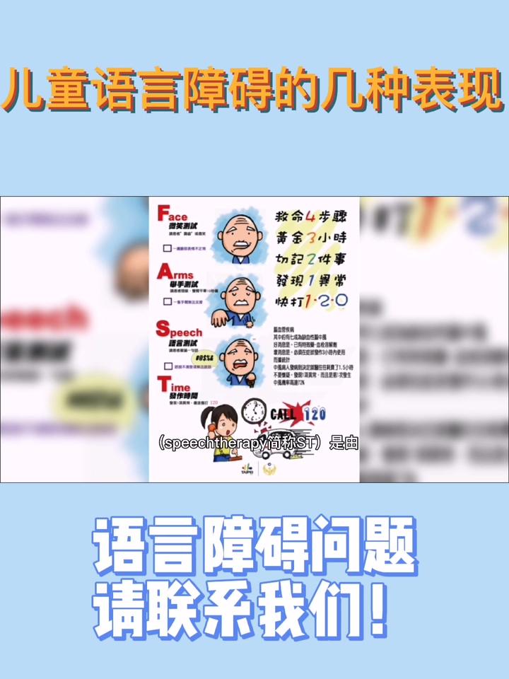 言语障碍包括失语症、构音障碍、吞咽障碍、儿童语言发育迟缓、孤独...