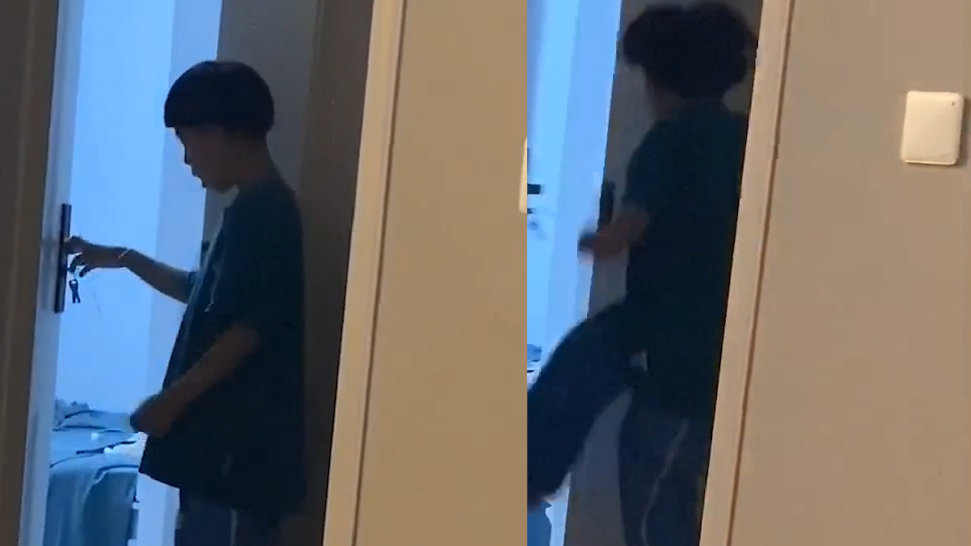 男孩用绑绳法给自己拔牙,妈妈偷拍惊险全程,网友:那一脚太狠了