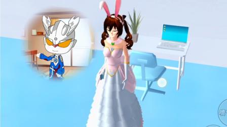 樱花校园模拟器,小舞在家玩电脑赛罗打电话叫小舞去玩了