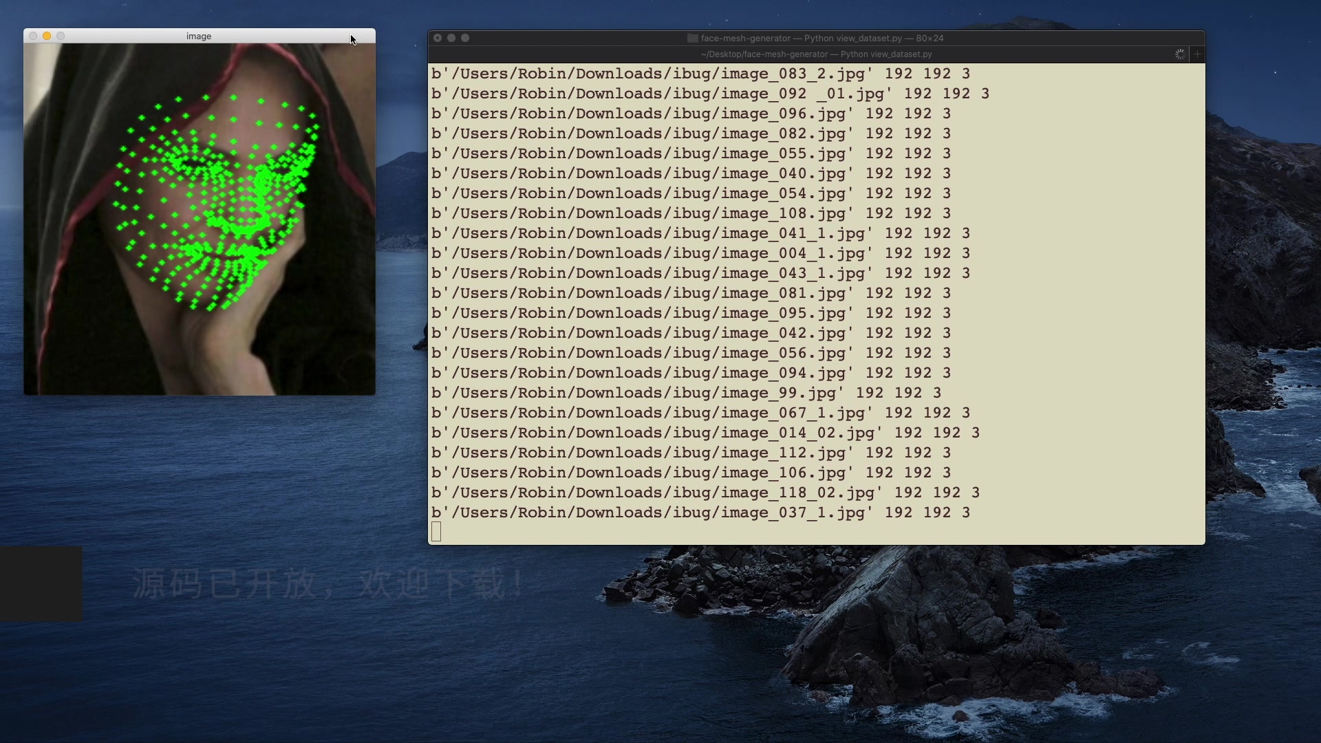 三维人脸网格数据集生成代码