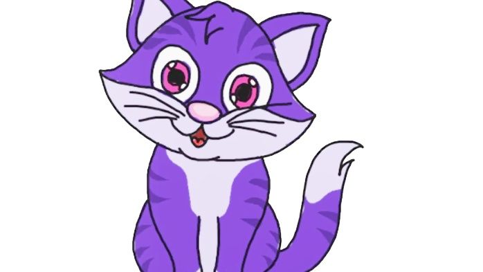 儿童简笔画精选-如何画一只可爱的卡通小猫咪