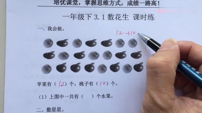 一年级数学 培优课堂16 31数花生 课时练 名师微课