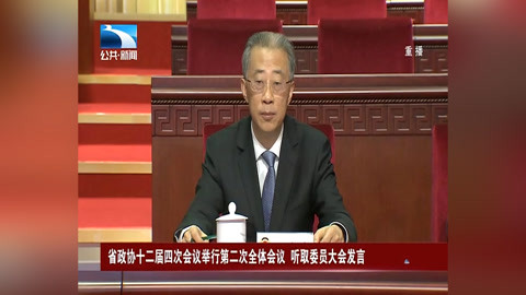 省政协十二届四次会议举行第二次全体会议 听取委员大会发言