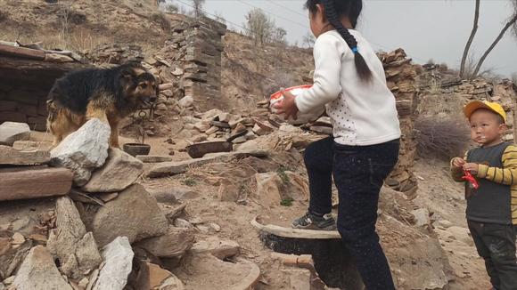 1间三角形房子,1张轮胎桌子,1条13年的大狗,简单的农村生活