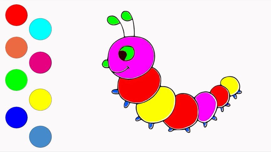 简笔画:怎样画出彩色会动的毛毛虫?