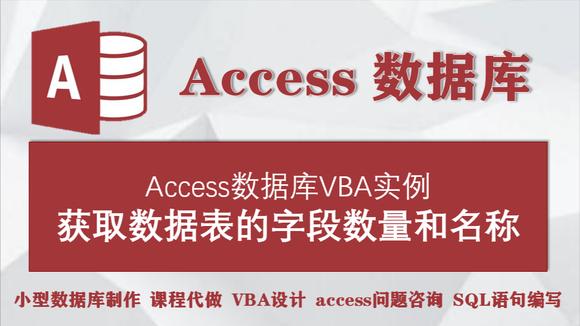 accesss数据库VBA实例:获取数据表的字段数量和名称