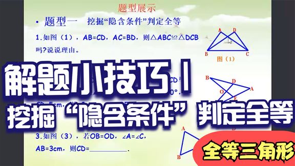 【全等三角形解题方法1】挖掘“隐含条件”判定全等