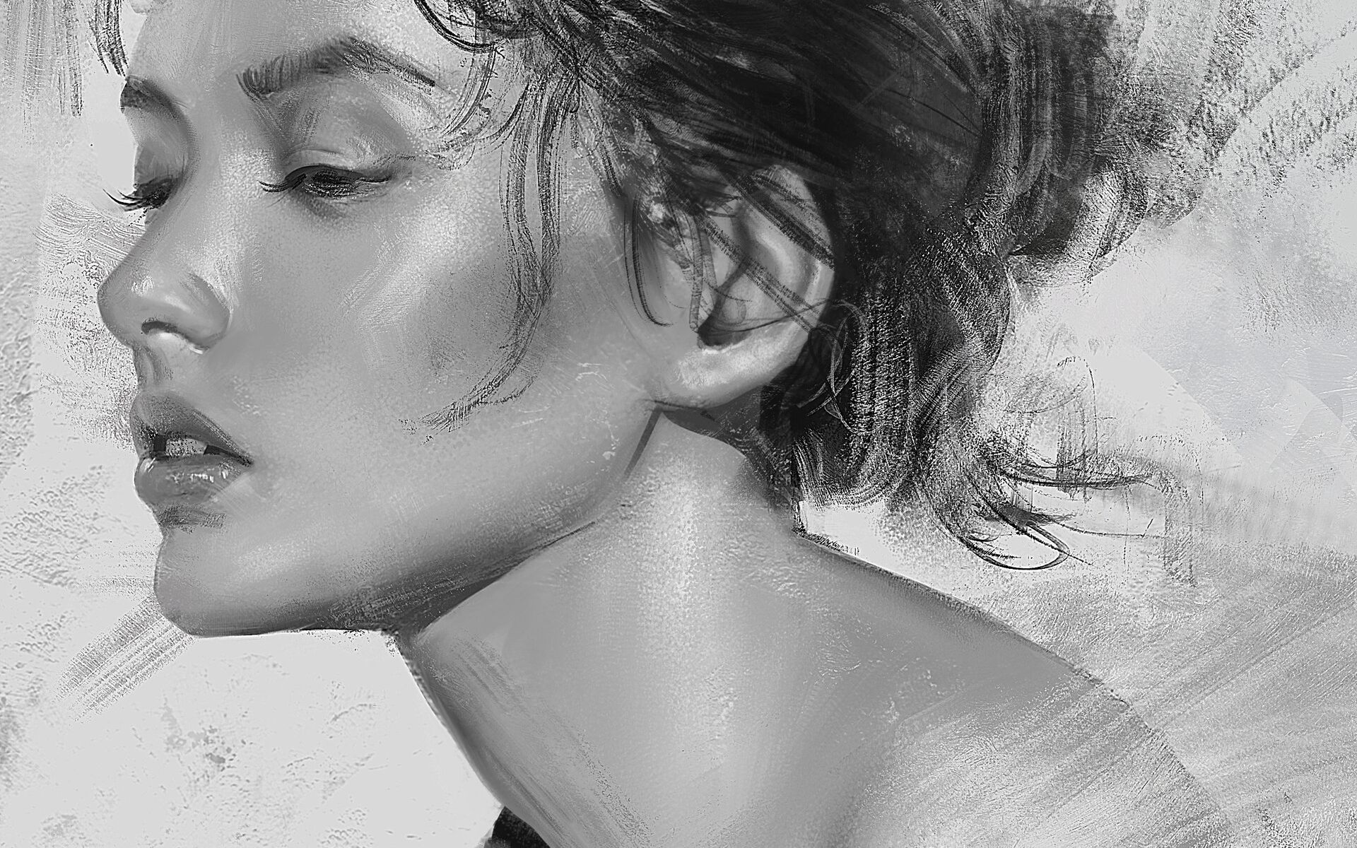 zbrush新手教程:3D美女五官设计 姿势调摆模型速雕技巧方法