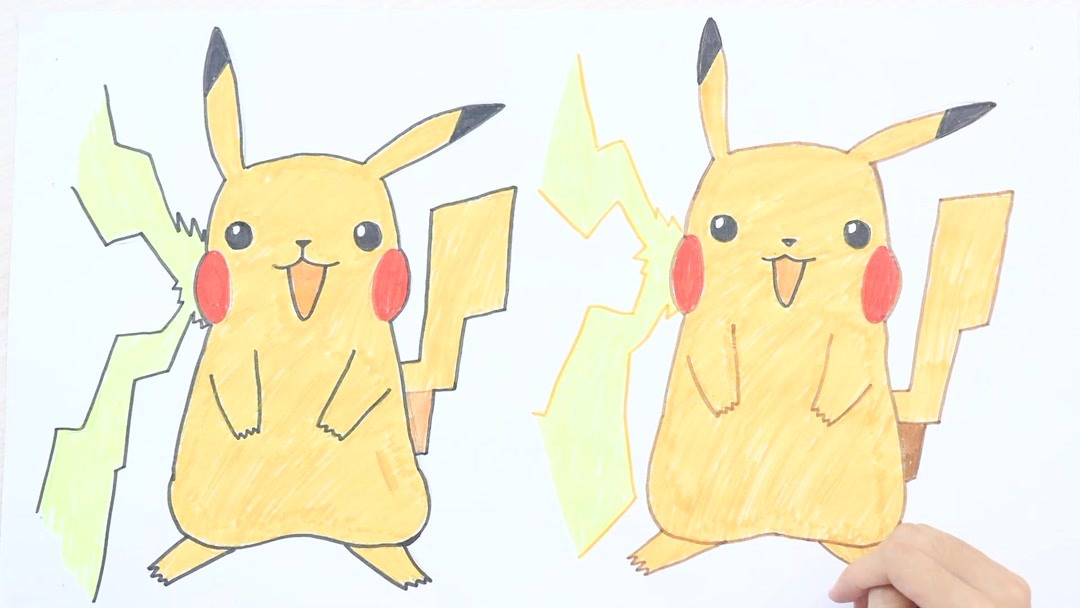 画一只会放电的皮卡丘