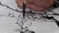 水墨画老师示范传统梅花的画法步骤(9)