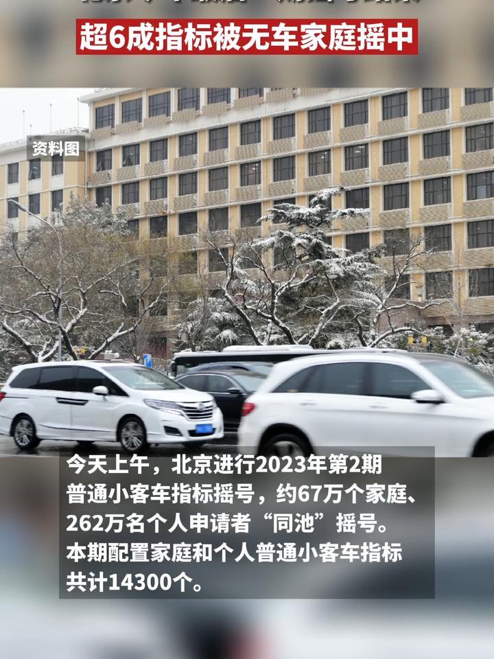 北京今年最后一期摇号结束,超6成指标被无车家庭摇中。