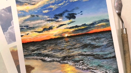 油画棒 | 治愈系晚霞