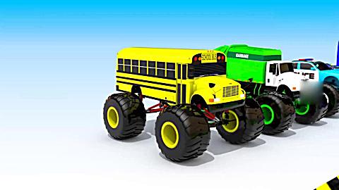 亲子早教动画 校车玩滑梯,从高空中飞驰下来!