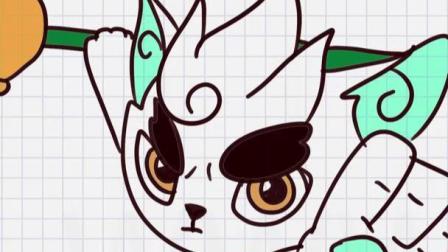 画京剧猫中的白糖飞行简笔画