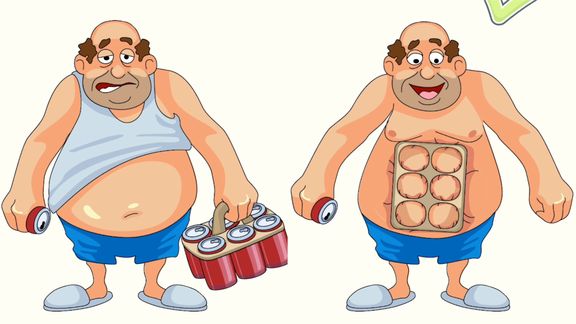 魔法橡皮擦:啤酒肚大叔硬凹8块腹肌。