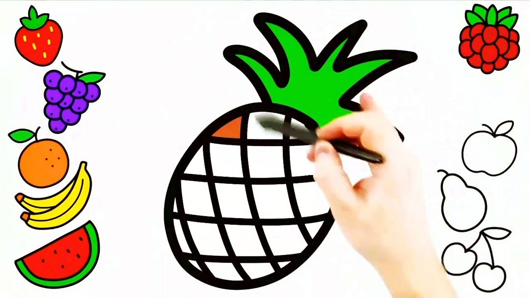 宝宝学画画-西瓜香蕉,全网最简单可爱的育儿绘画,快进来看看吧