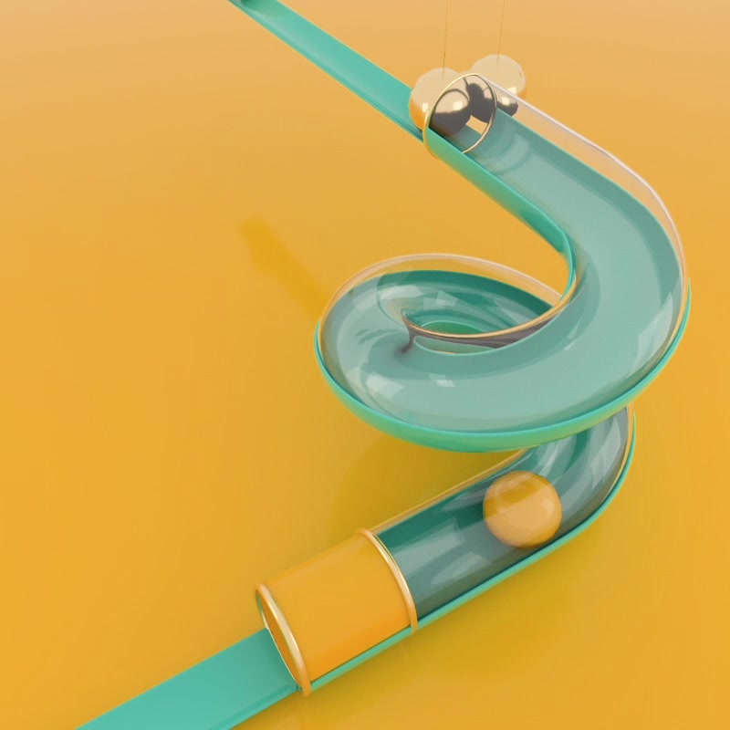 解压循环动画 - C4D 动力学小动画