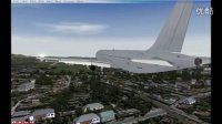模拟飞行X-A321降落青岛机场外视角2