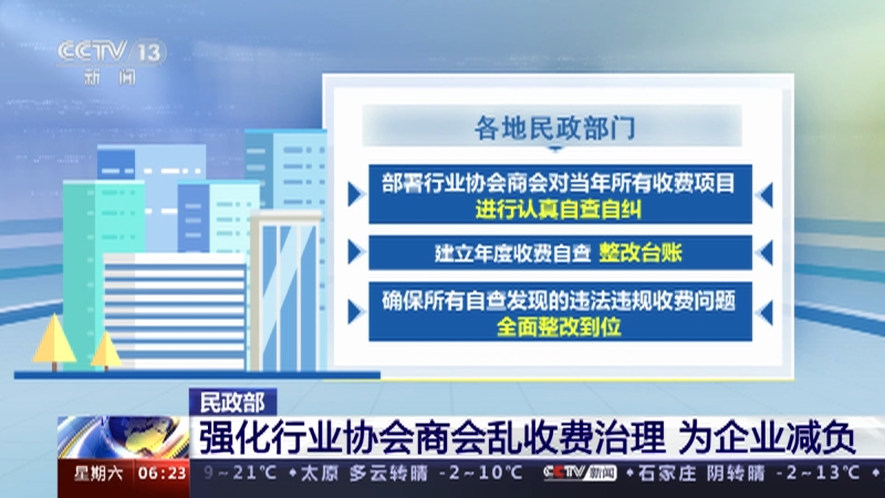 [朝闻天下]民政部 强化行业协会商会乱收费治理 为企业减负