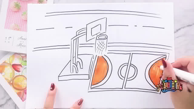 手工简笔画:操场怎么画