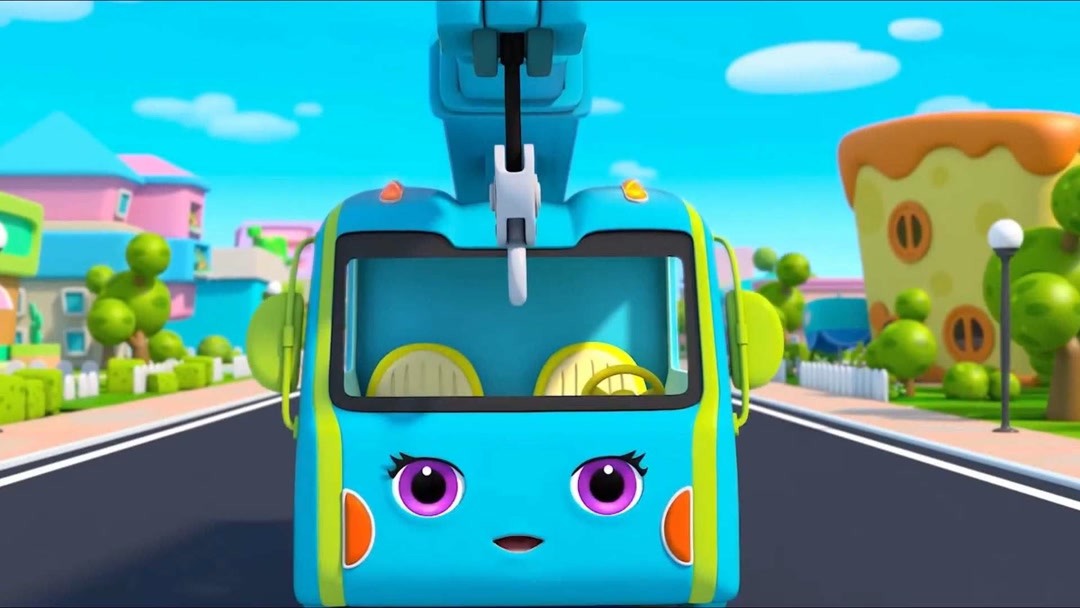 儿童启蒙儿歌童谣动画片 宝宝巴士《工程车救援队出发》